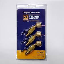 Yellow Jacket 93842 45° Compact Ball Valves 3-Pack HVAC